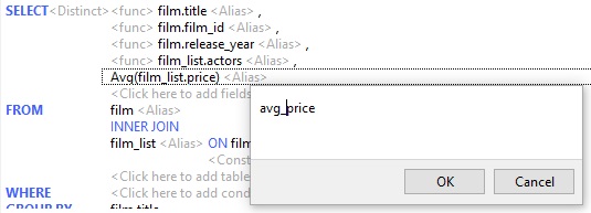 Navicat Query Builder- Field Selection (Part 2)
