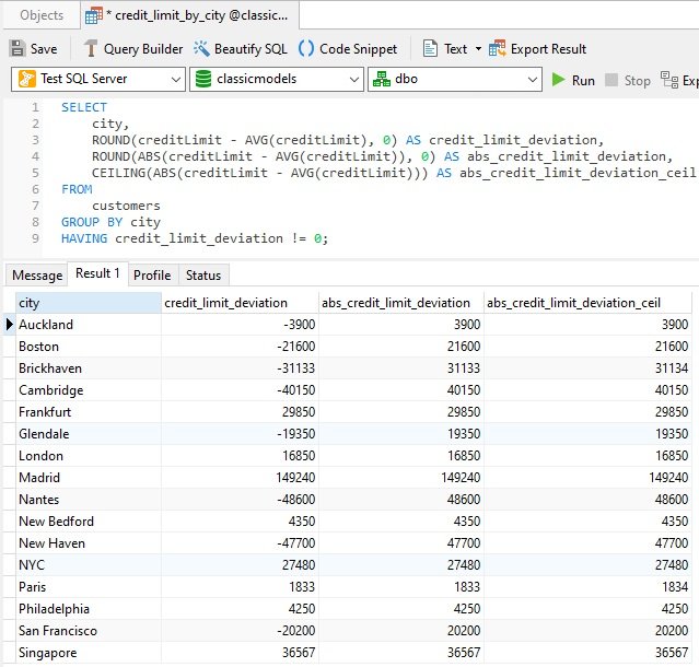 Important SQL Server Functions Numeric Functions